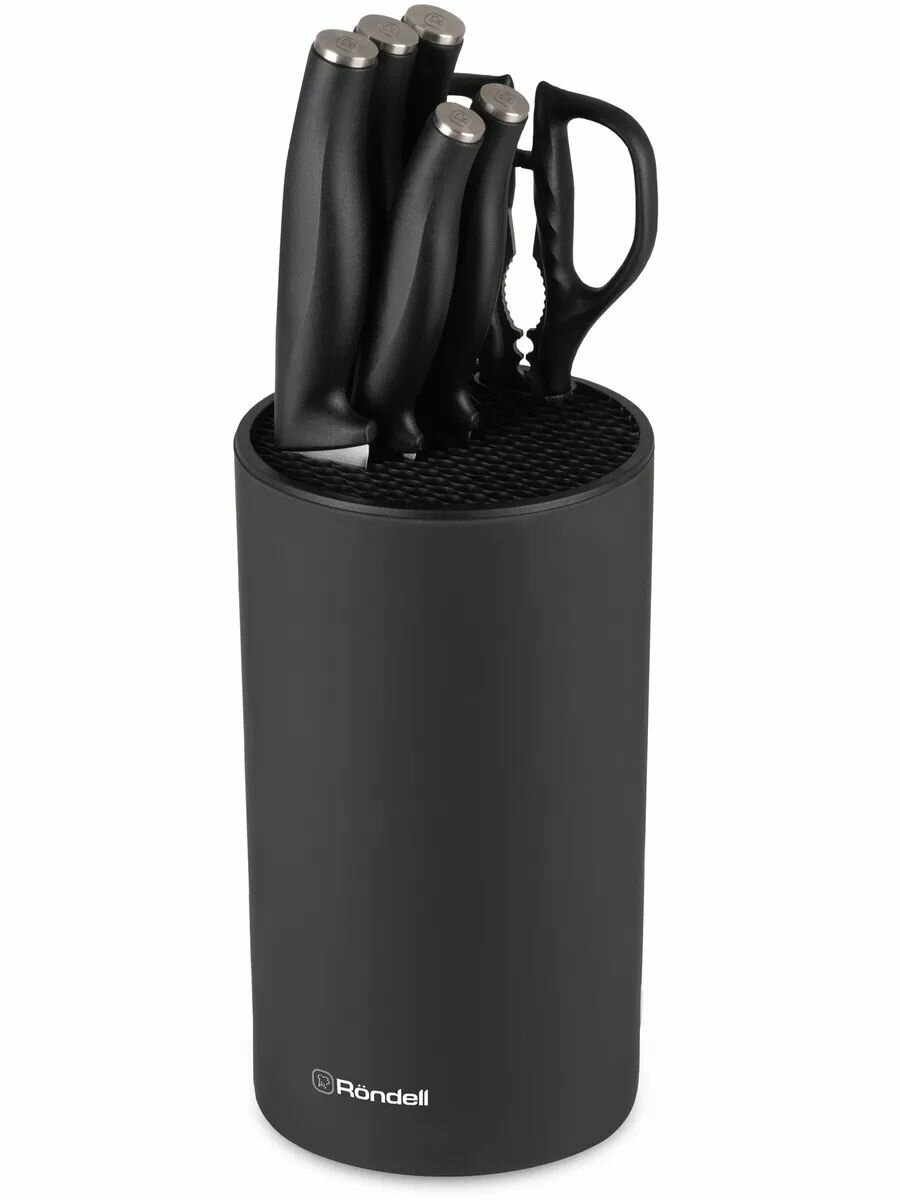 Набор кухонных ножей 7 предметов Rondell Florett RD-1582 ножницы, подставка