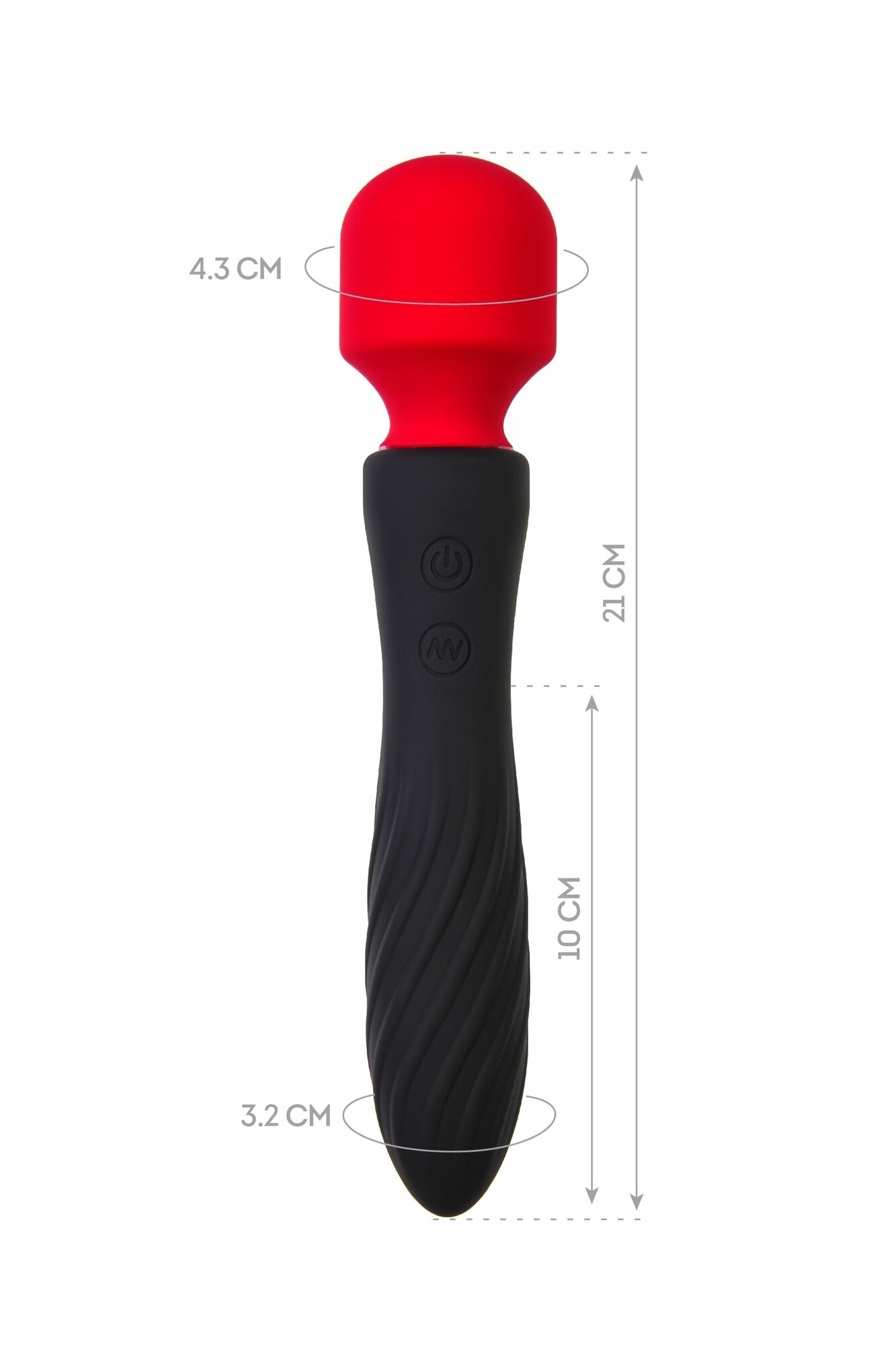 Двусторонний вибромассажер Black&Red by Toyfa, силикон, черный, 21 см Toyfa Двусторонний вибромассажер Black&Red by Toyfa, силикон, черный, 21 см