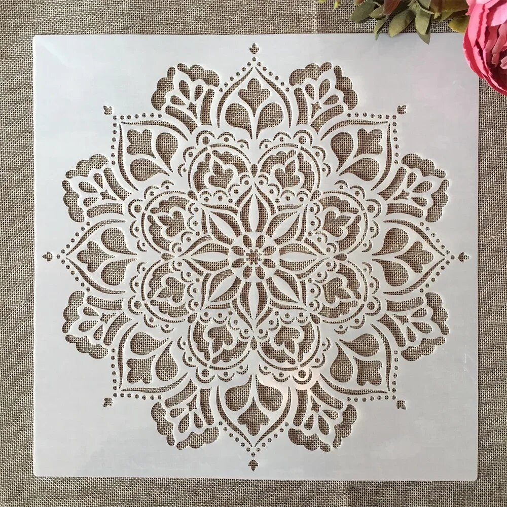 Трафарет для рисования мандала, 30x30 см, цвет A