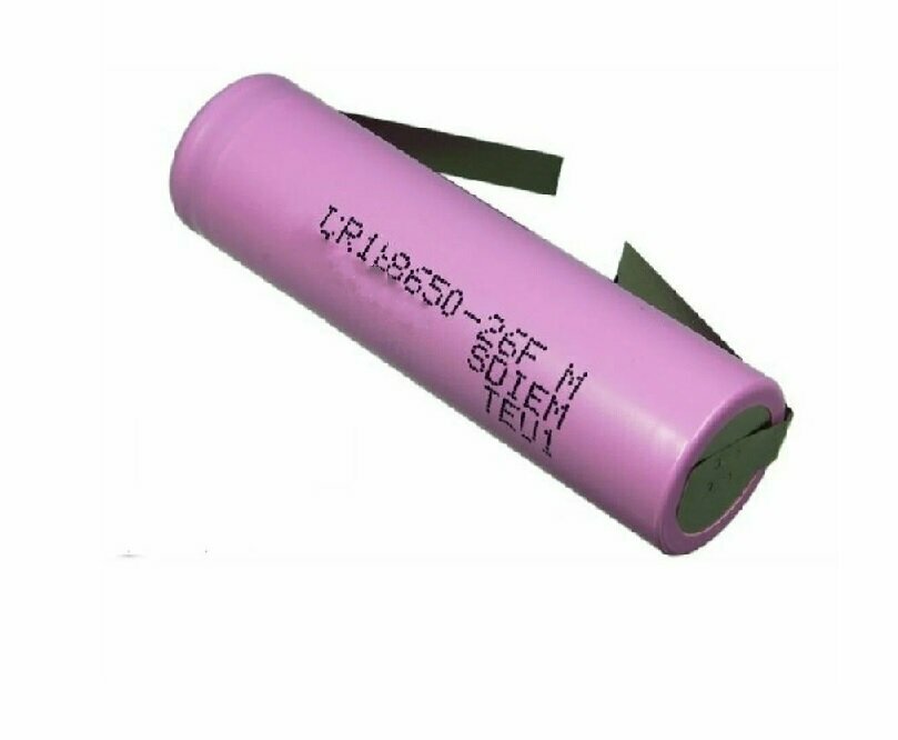 Аккумулятор Li-Ion 2600 мА·ч 3.7 В Samsung ICR18650-26F с выводами, в упаковке: 1 шт.