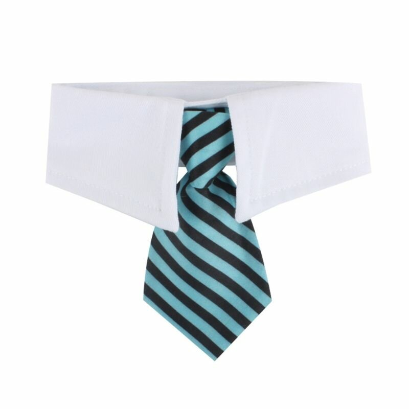 Классический галстук-бабочка для маленького щенка, полосатый воротник ручной работы, галстук собак и кошек, регулируемая застежка-волшебная лента