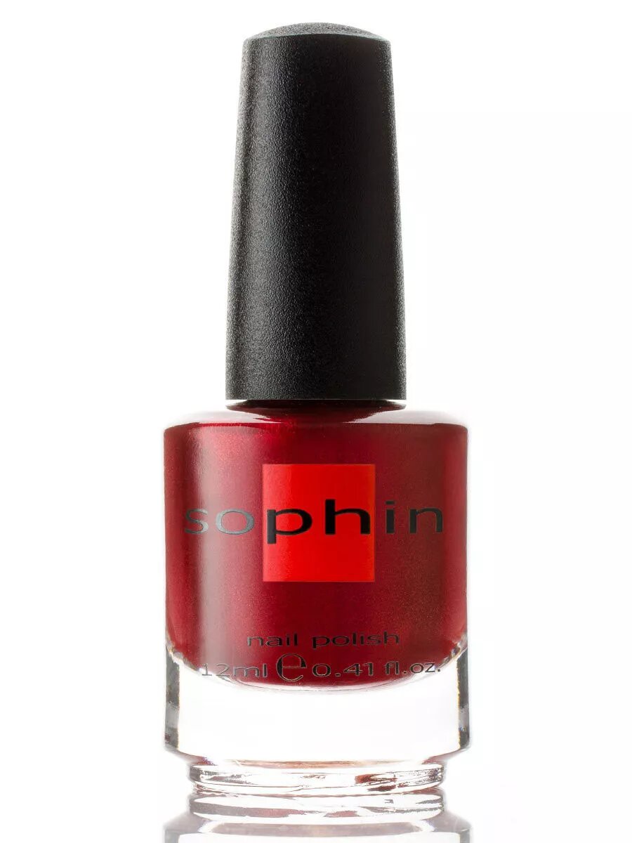 Лак для ногтей Sophin №198, для маникюра и педикюра, насыщенный красный с алым шиммером, 12мл