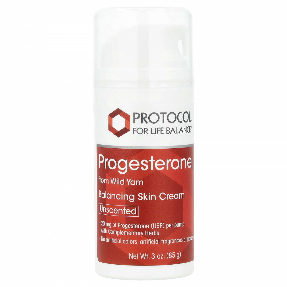 Protocol for Life Balance, прогестерон, балансирующий крем для кожи, без запаха, 85 г (3 унции)