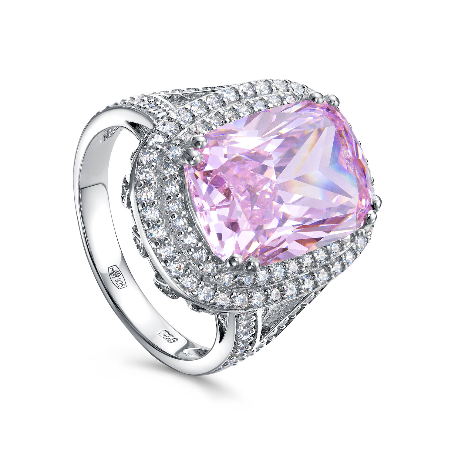 Кольцо тонкое, серебро, 925 проба, алпанит, фианит