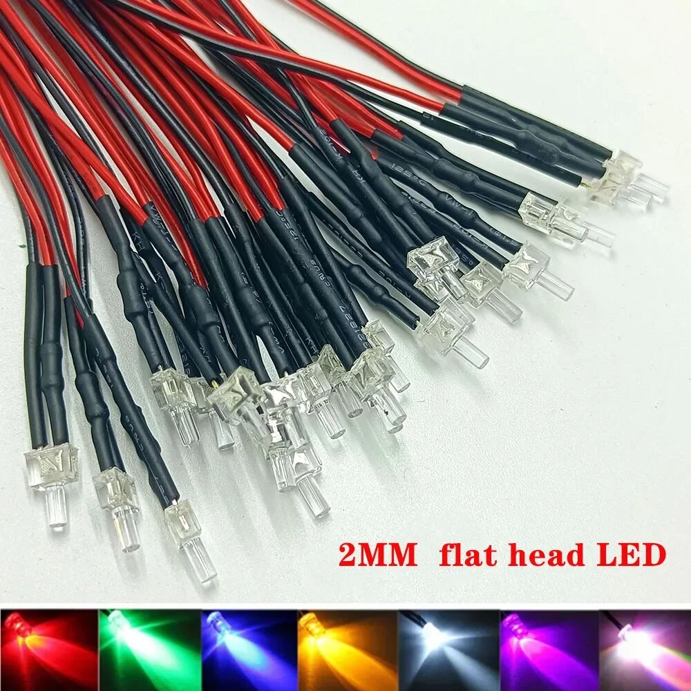 Светодиоды 2 мм Flat Head Red