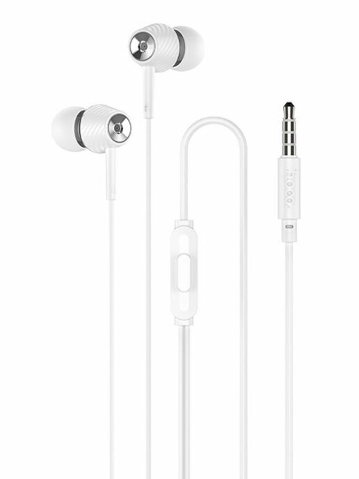 Наушники hoco M70 Кнопка ответа/ 1.2м/ 3.5 mm jack/ White HC-17429