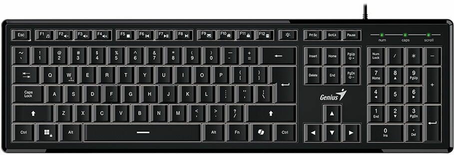 Клавиатура Genius SlimStar 820, Черный, проводная, USB, 104 клавиши 31310055402