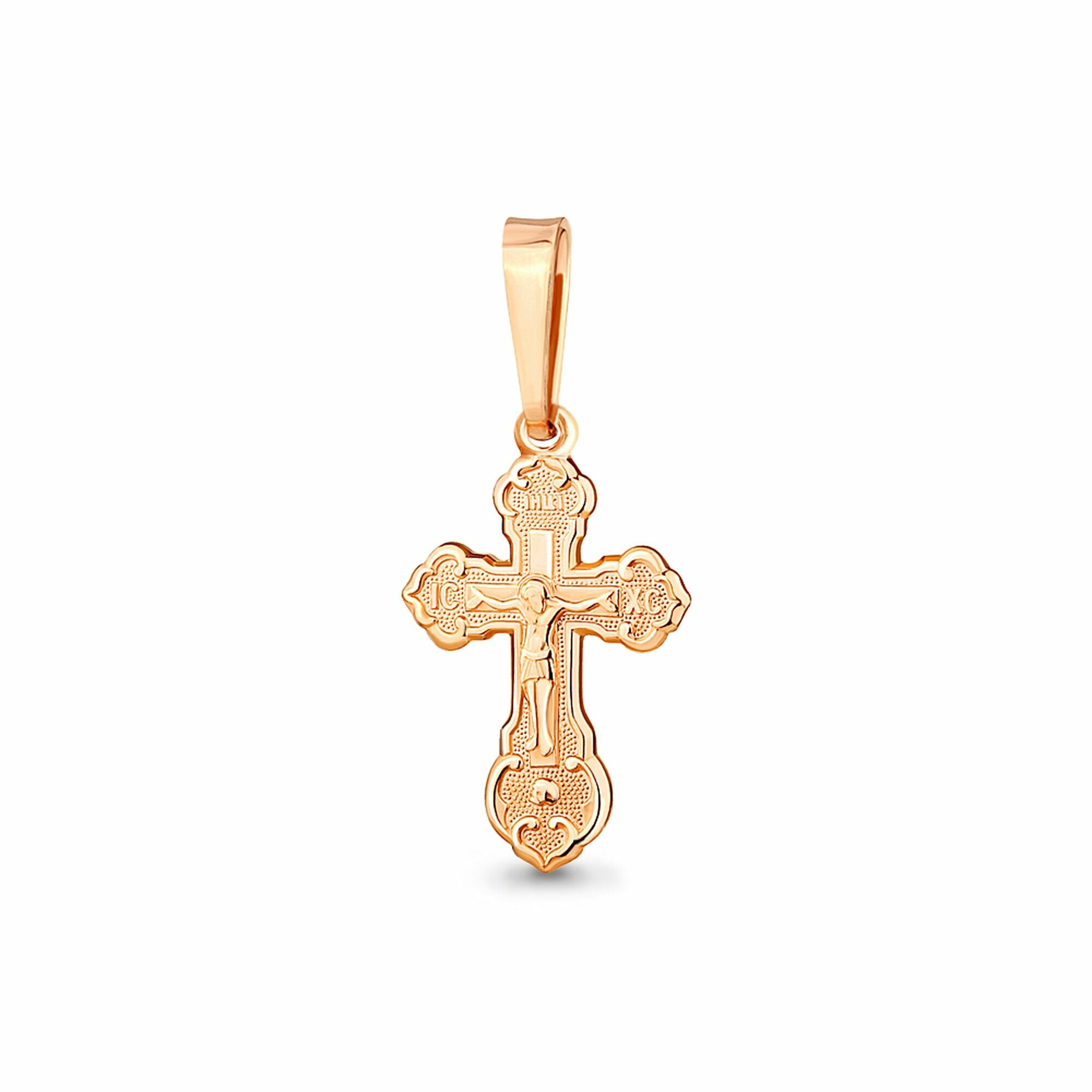 Крестик, красное золото, 585 проба