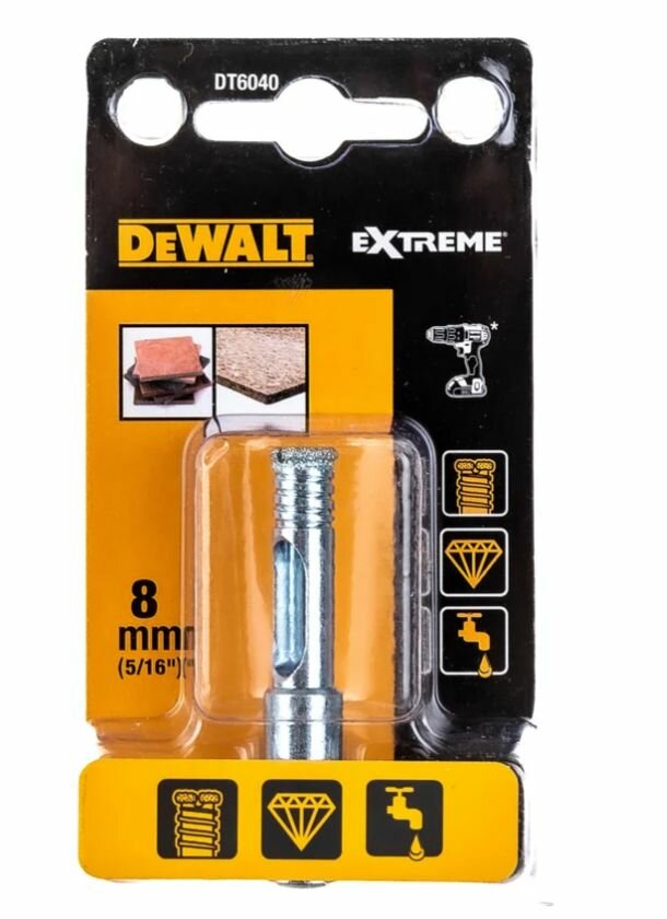 Сверло для плитки 8 мм DEWALT DT 6040