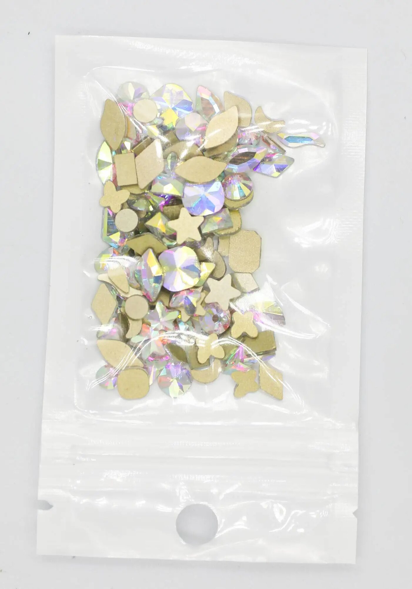 Кристаллы для ногтей Crystal AB, 20 шт, смешанные формы