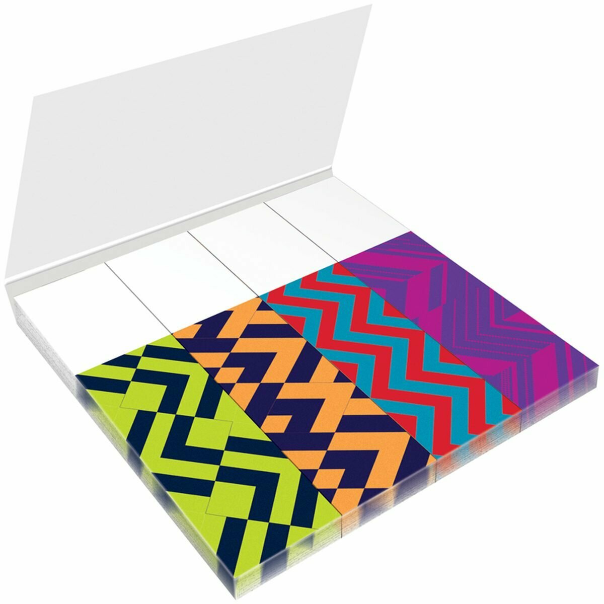 Клейкие закладки бумажные Berlingo Ultra Sticky Zigzag, 4х25л, 18x70мм, в книжке (LSz_41132)