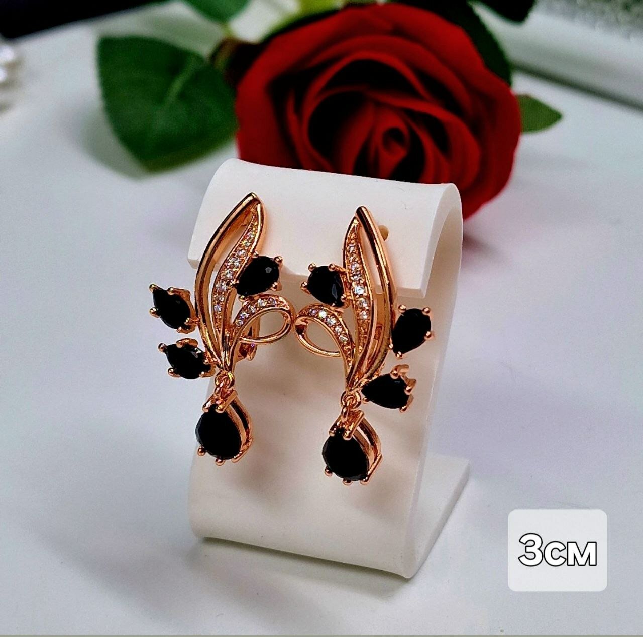 Серьги, фианит, искусственный камень