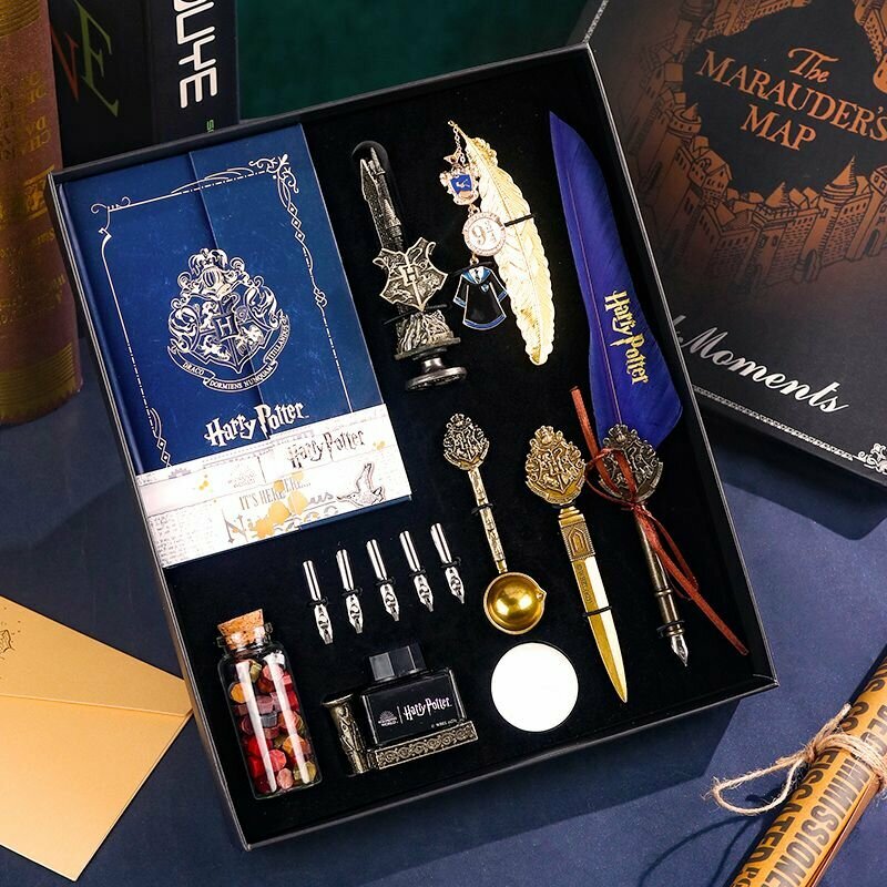Гусиное перо на тему Гарри Поттера, блокнот, огненная краска и другие наборы из 15 предметов, креативные подарки,