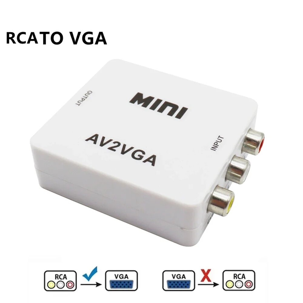 ICANING AV в VGA Конвертер AV TO VGA