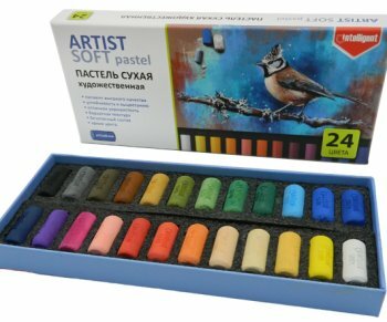 Пастель 24 цв. художественная INTELLIGENT DE-70850 сухая, круглая