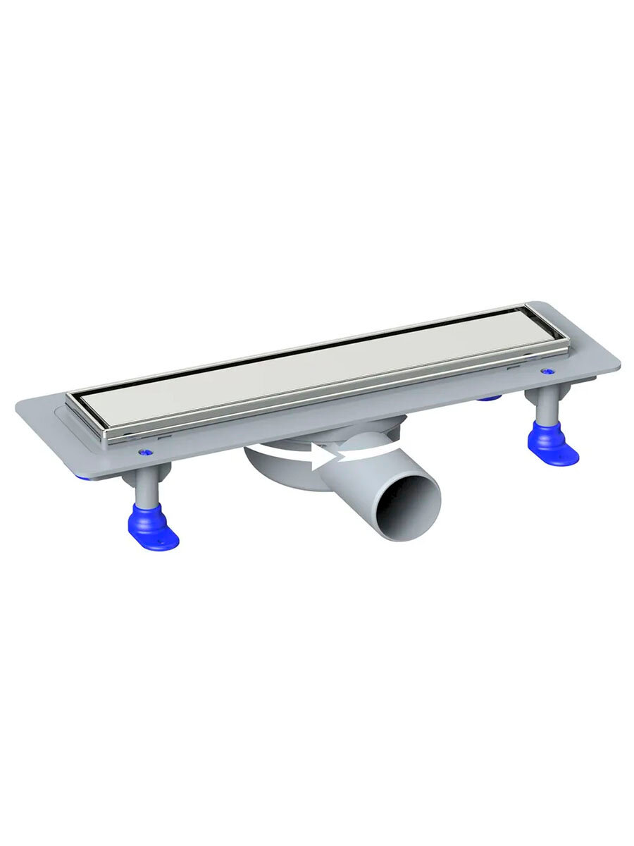 Душевой лоток LORANTO PRIME SKALA LEGAL 60 см боковой сток D-50, 360*, решетка из нержавеющей стали под плитку, гидрозатвор сухой (4027. TY050K.060.1)