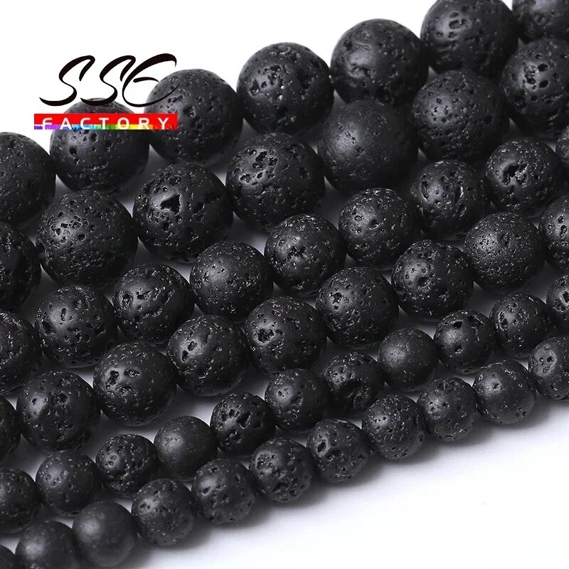 Бусины из белого агата и оникса Sunshine and Beads 4-12 мм Черный, 6mm 59 to 63pcs, Lava Hematite Stone