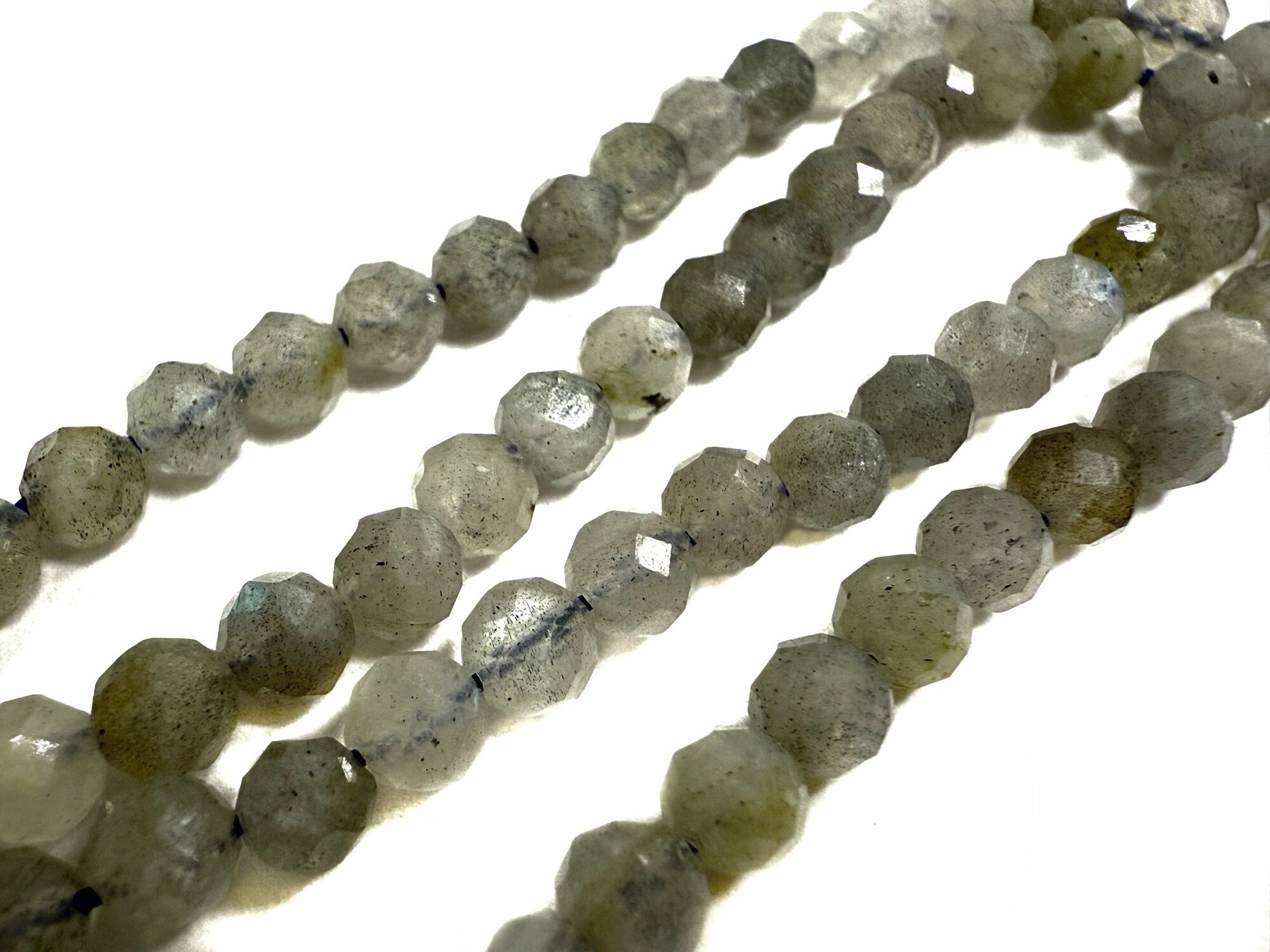 Бусины лабрадорит A граненый 4,4 мм (нить 19 см), Suntrim