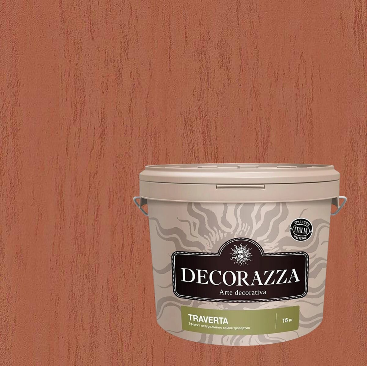 Декоративная штукатурка с эффектом натурального камня травертина Decorazza Traverta (15кг) TR 10-10