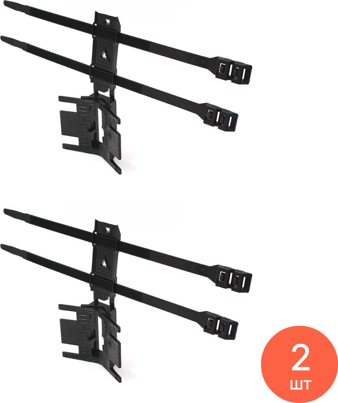 Дистанционный фиксатор Нилед BIC 15.50 для проводов СИП, пластиковый, черный, диаметр пучка 10-45мм / крепеж (комплект из 2 шт)