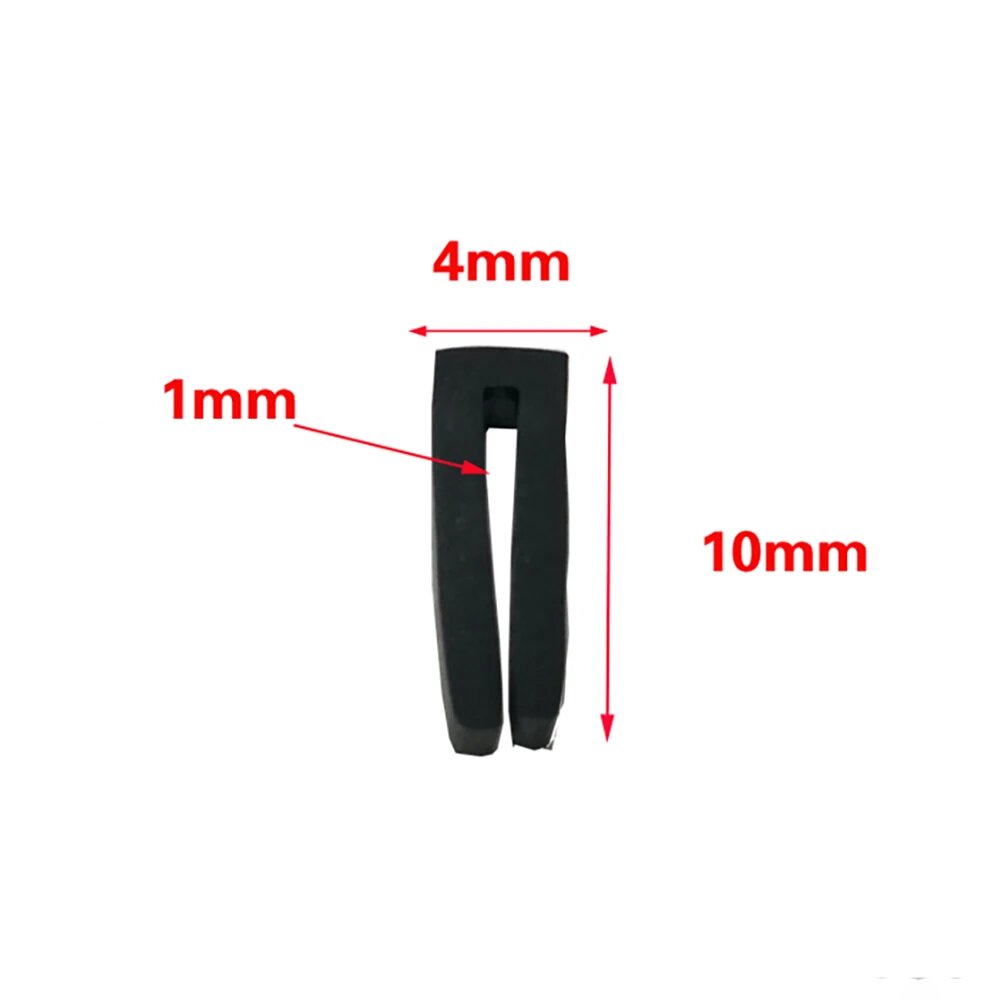 Резиновая уплотнительная лента U-образная черная 1 метр 1x4x10mm(Flat)