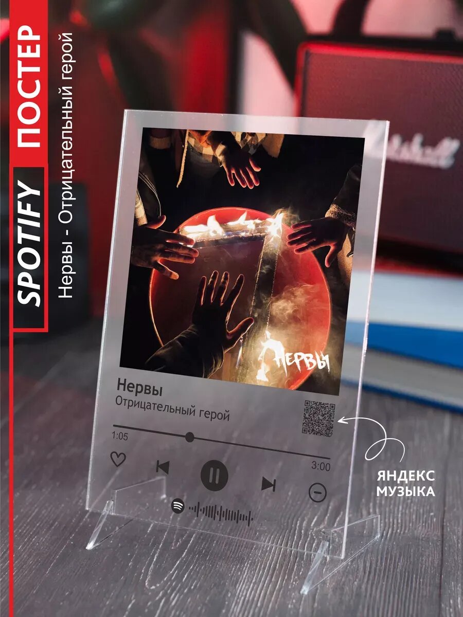 Подарок другу спотифай постер Нервы - Отрицательный герой