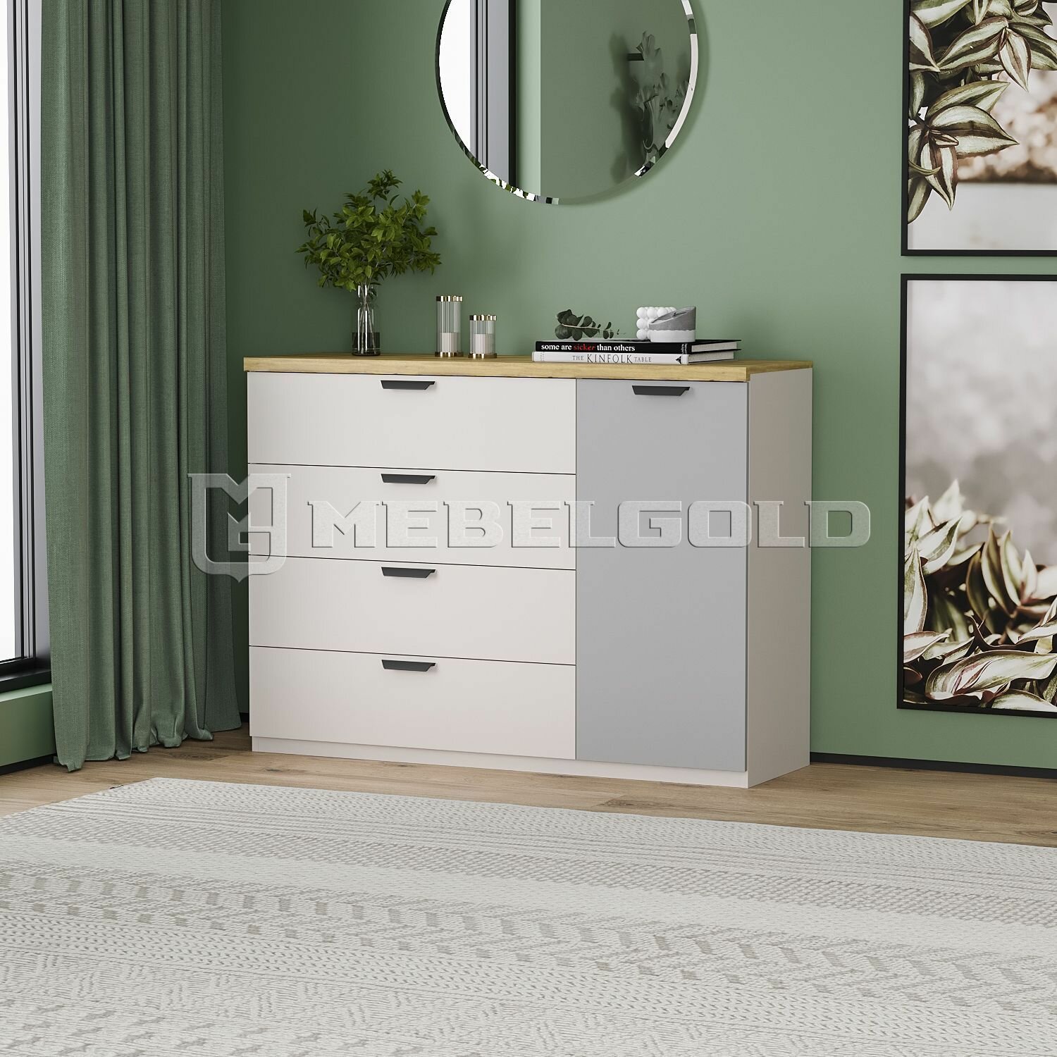 Тумба Anrex Модерн / Modern 1D4S, 130х41х96.5 см — фото 1