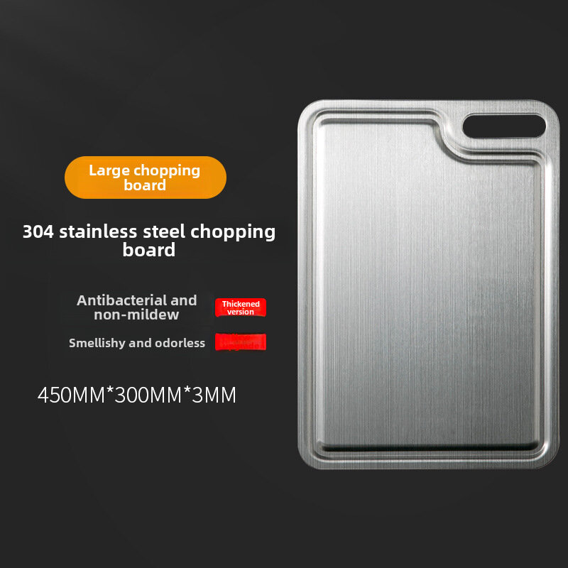 Разделочная доска Lannuo, черное дерево, нержавеющая сталь, антибактериальная