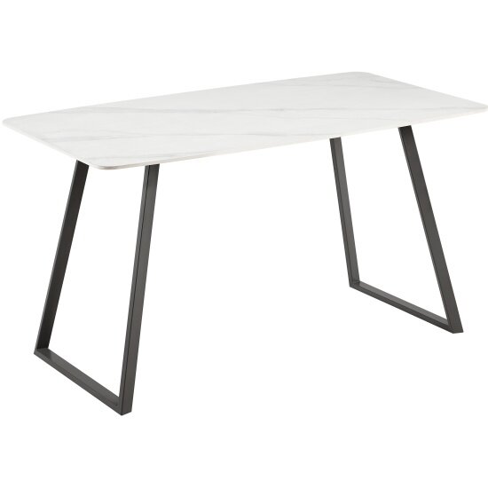 Стол обеденный Stool Group Vermont 140*80 см керамика белая ножки серые