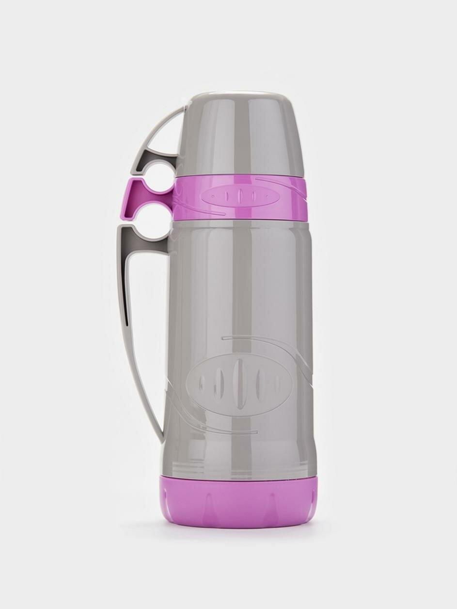 Термос 1 л, 11×31 см, со стеклянной колбой, пластик, цвет фиолетовый