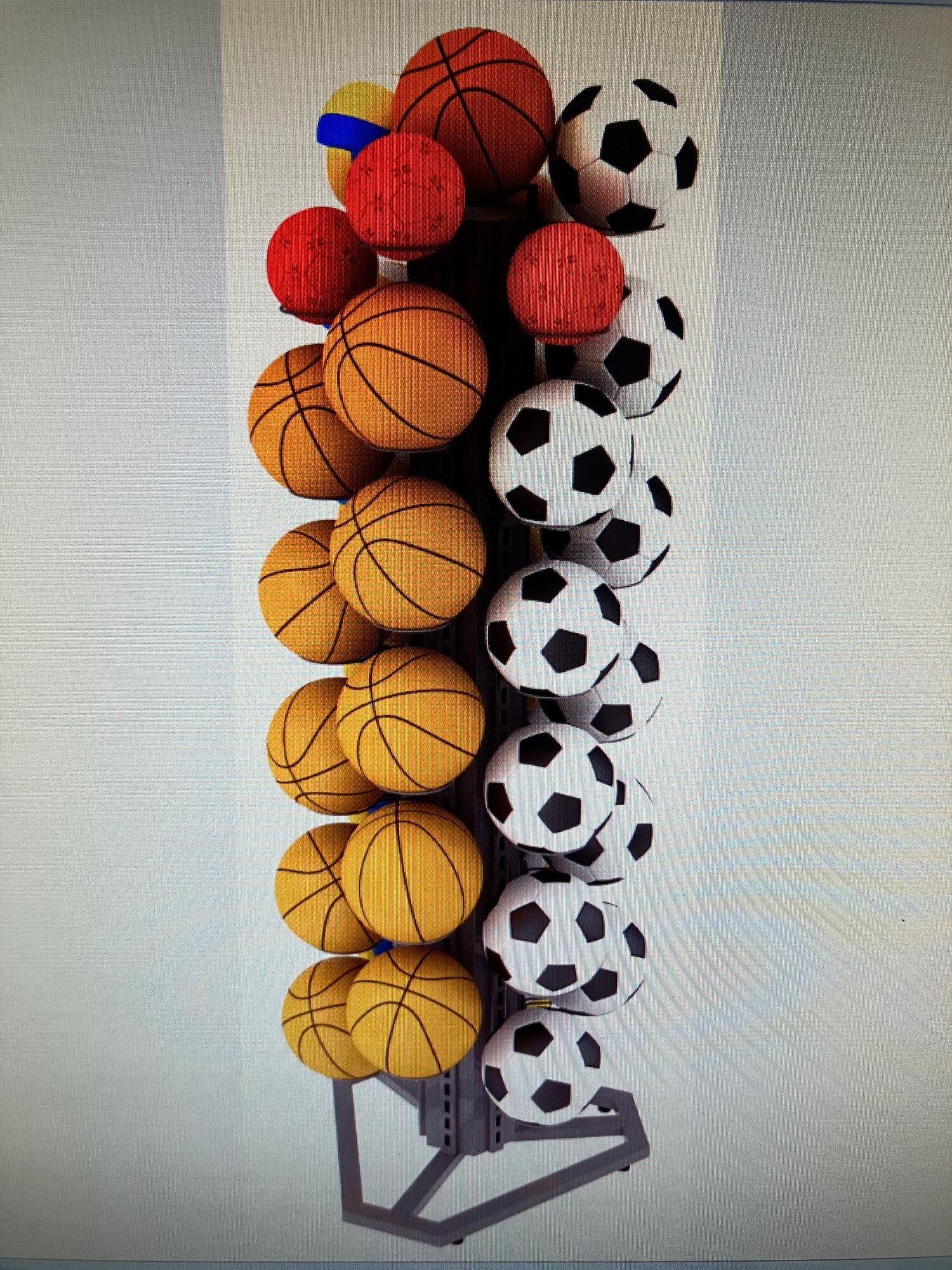 Стойка для 42 шт мячей различных, металл