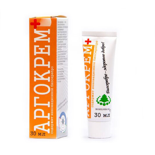 Аргокрем - крем с серебром для профилактики и лечения кожных заболеваний, 30 мл.