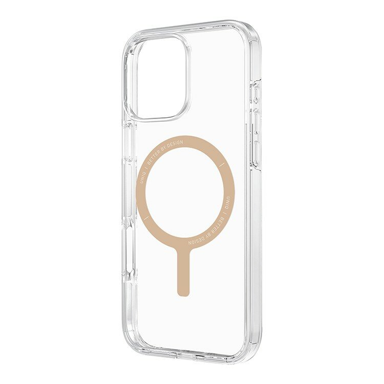 Uniq прозрачный чехол для iPhone 16 Pro Max, Clario Champagne Gold (MagSafe)
