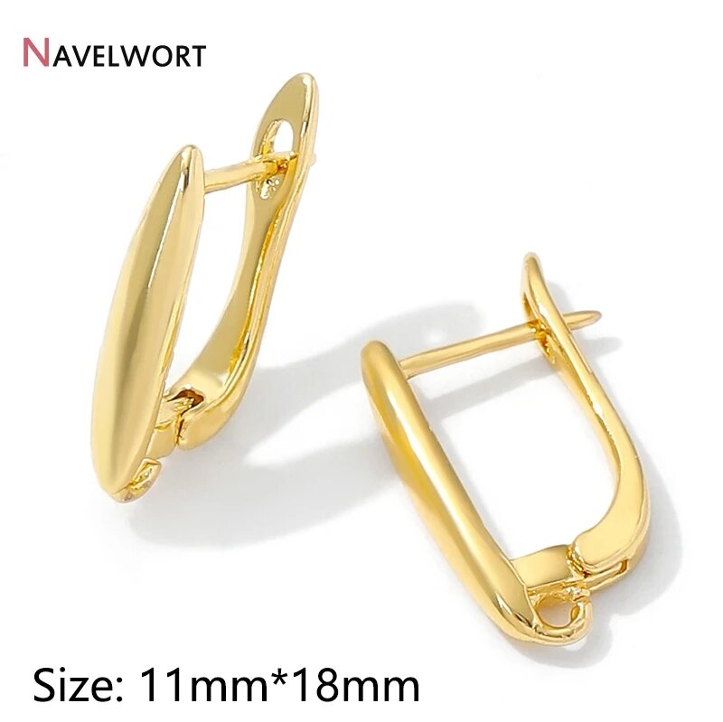 Латунные золотые крючки для сережек NAVELWORT, 4 пары