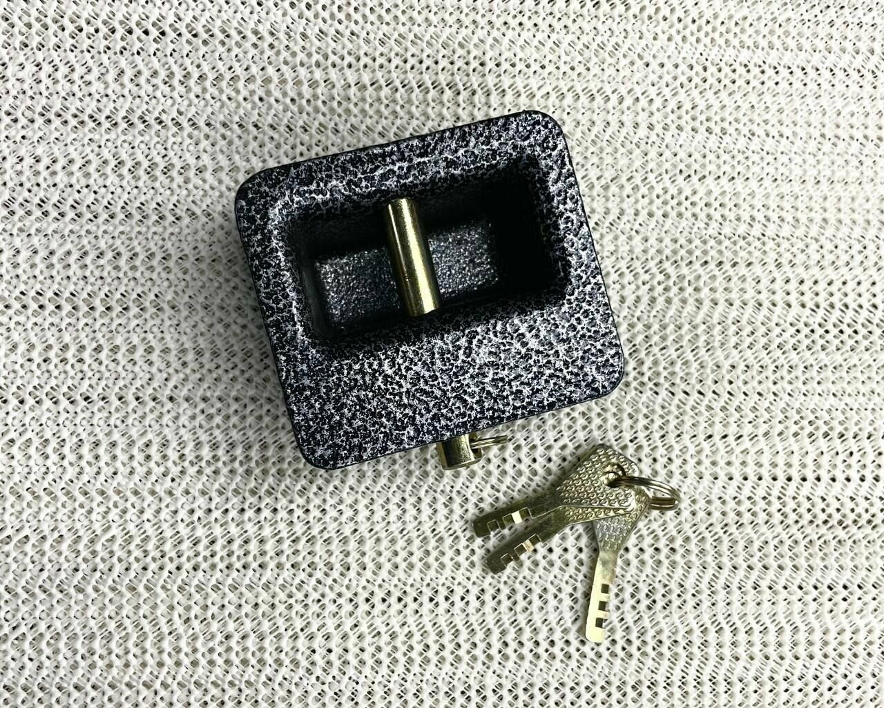 Замок гаражный, навесной, с потайной дужкой, чугун, закаленная сталь, 80мм