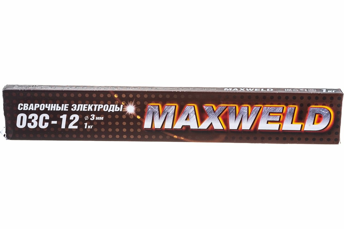 Электроды ОЗС-12 3 мм 1 кг MAXWELD OZS31 для сварки стали в машиностроении и ремонте