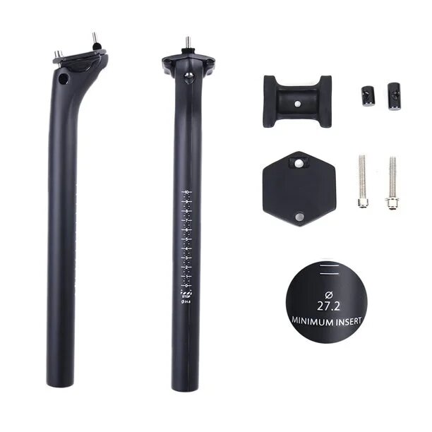 Подседельный штырь из ультралегкого углеродного волокна UD матовый T800, характеристики 27,2/31,6 мм * 350 / 400 мм, сме