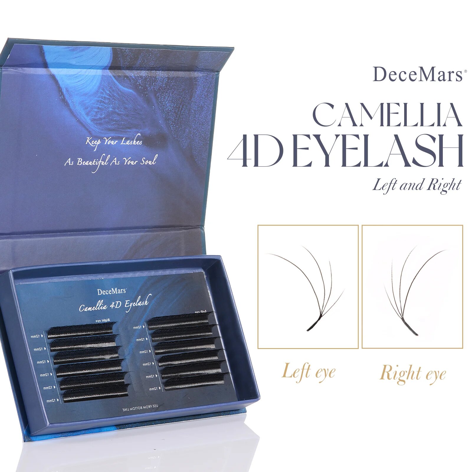 DeceMars Camellia YY 3D/4D/5D/6D накладные ресницы D, 10-15 MIX, 4D Camellia Eyelash