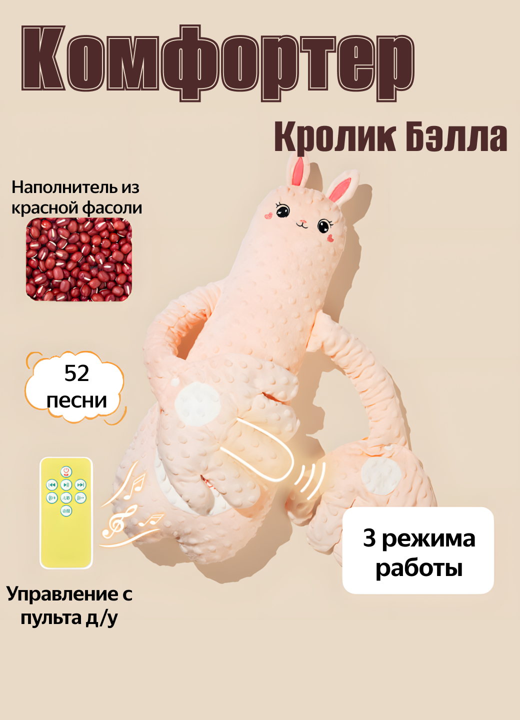 Комфортер для новорожденных, успокаивающая ладонь для сна, кролик Бэлла