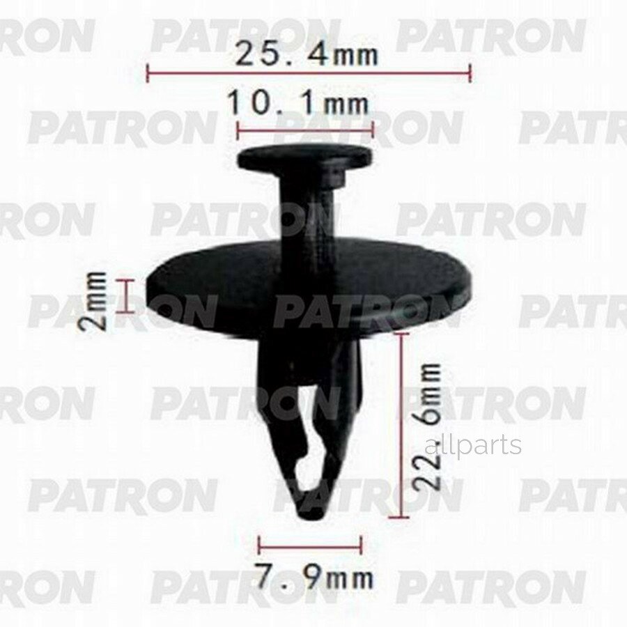 PATRON P37-0745 Клипса пластмассовая Ford, GM применяемость: брызговики, защита