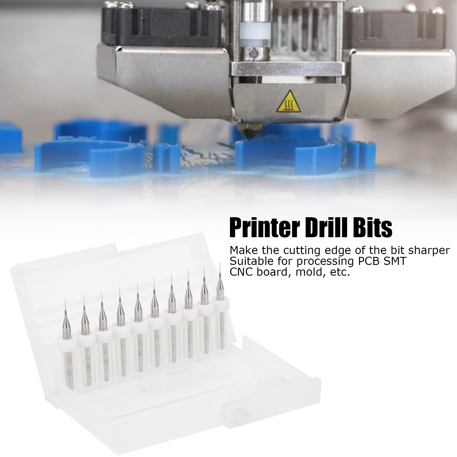 10 шт. 3D-принтер 0,2 мм, чистящая насадка, сверло, чистящая игла, насадка для дрели, аксессуар