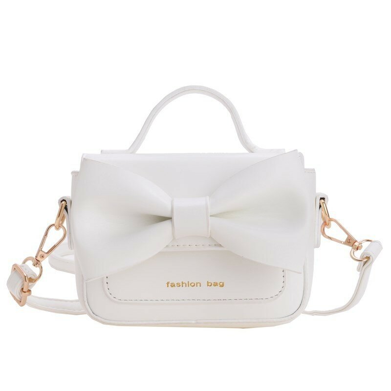 Детская сумка милый простой с шармом бантом для ежедневного использования для детей белый