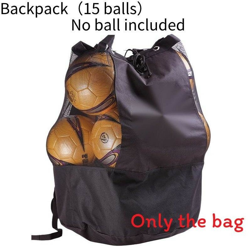 Универсальная черная холщовая спортивная сумка- Backpack для футбольных и баскетбольных мячей, вмещающая 15 мячей.