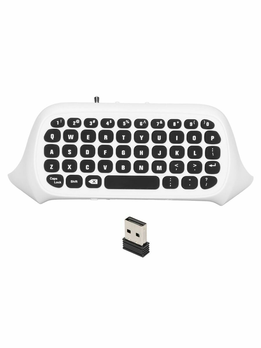 Беспроводная игровая клавиатура X/S 2,4 ГГц со звуком, портом для наушников и белыми клавишами для консоли Xbox One S