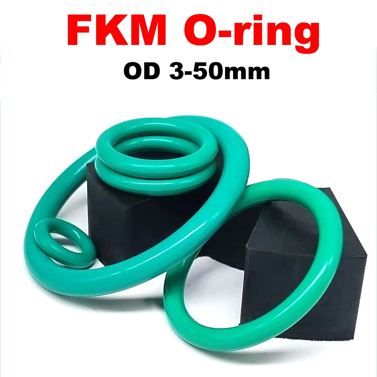 Зеленые уплотнительные кольца FKM CS 1/1.2/1.5/1.9мм OD 3-50мм OD9x1.9mm 12Pcs