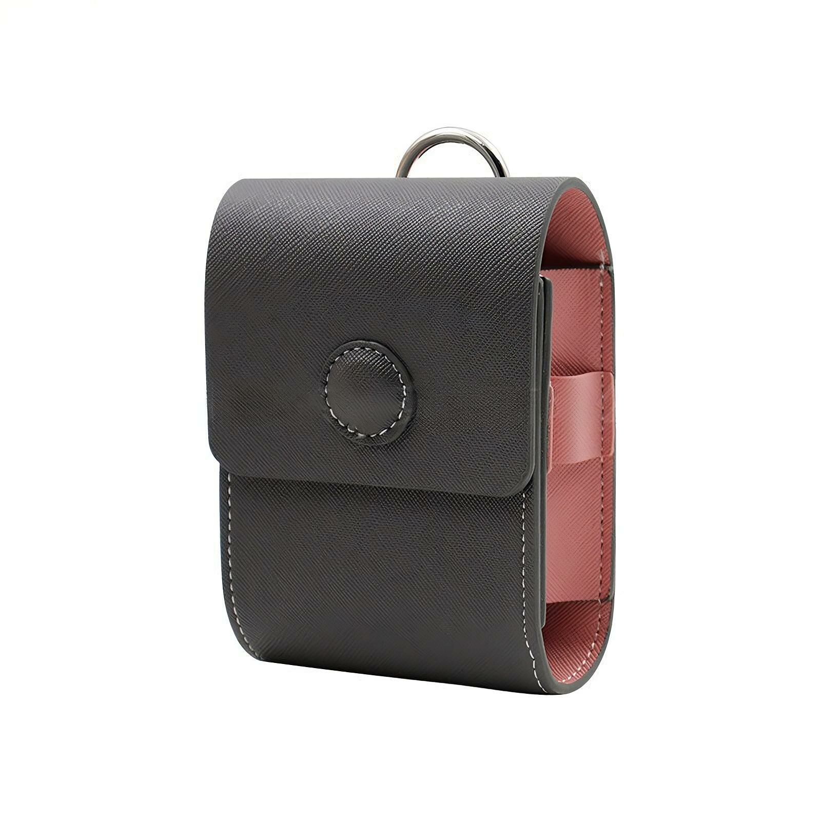 Сумка для дальномера для гольфа и гольф-мячей, кожаный чехол с пряжкой для крепления на поясе, черный