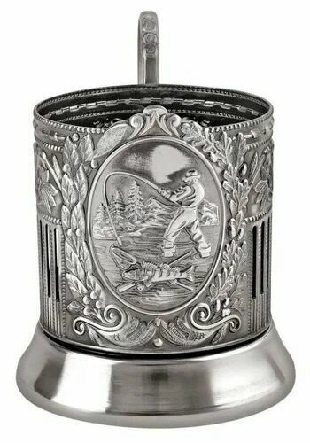 Никелированный подстаканник Рыбак Кольчугино