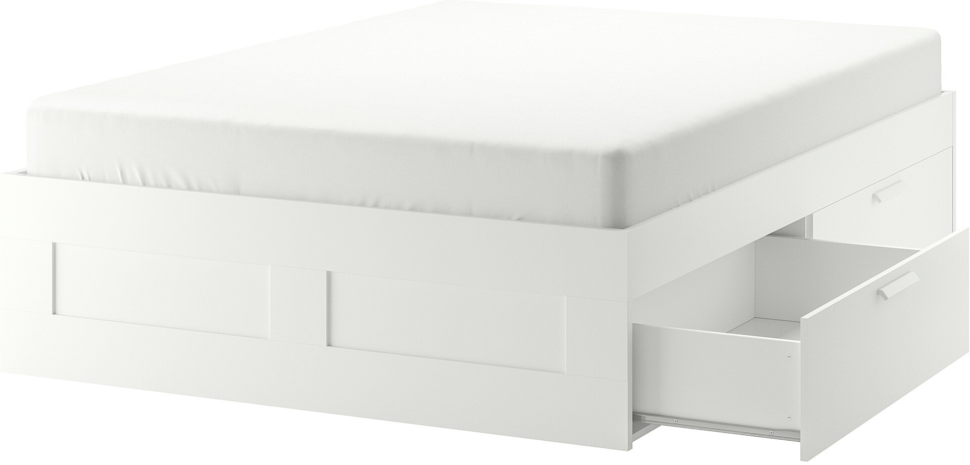 Кровать икеа IKEA бримнэс/лурой, размер (ДхШ): 234х166 см, спальное место (ДхШ): 200х160 см, цвет: белый