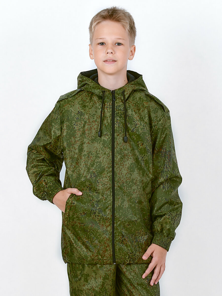 Ветровка демисезонная камуфляжная детская на флисе
