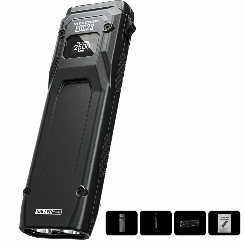 NITECORE EDC23 2500 люмен Ультра тонкий карманный UHi 25 светодиодный компактный наружный фонарик EDC факел